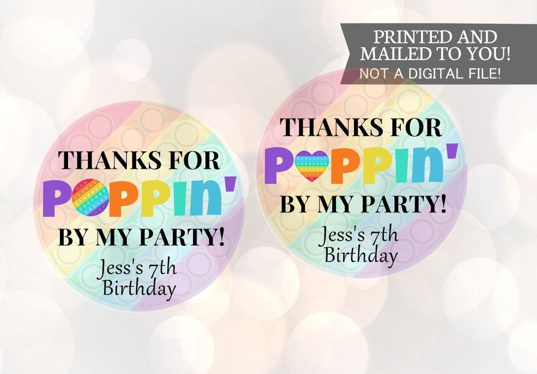 Pop It Stickers Rainbow, Birthday Party Pop It Party, Fidget Toy , Pop ...