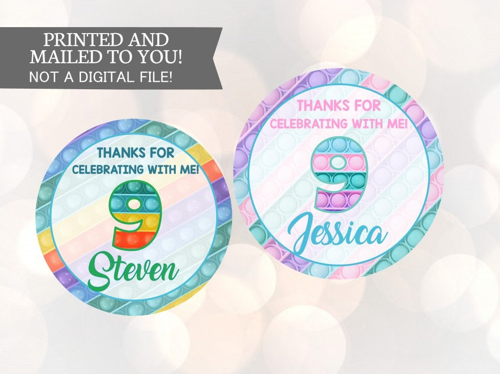 Pop It Stickers, Birthday Party Pop It Party, Fidget Toy , Pop It ...