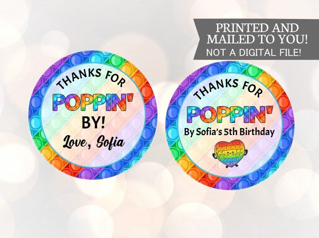 Pop It Stickers, Birthday Party Pop It Party, Fidget Toy , Pop It ...