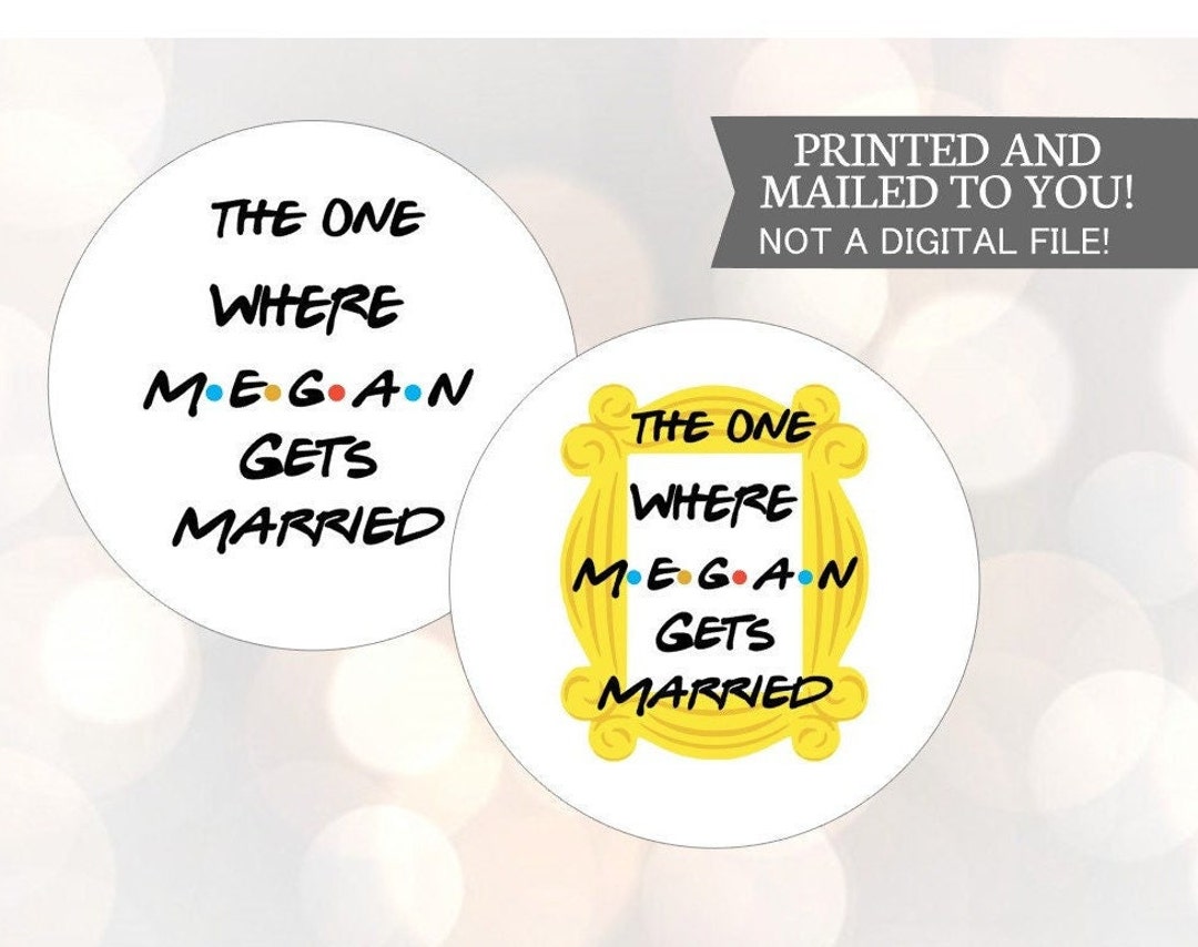 Gold Frame Stickers, Friends Party Birthday, Favors, Personalized ...