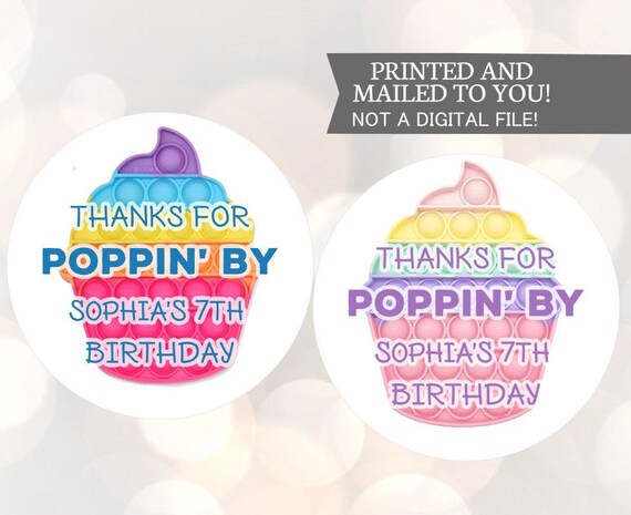 Pop It Stickers Birthday Party Pop It Party Fidget Toy Pop - Etsy