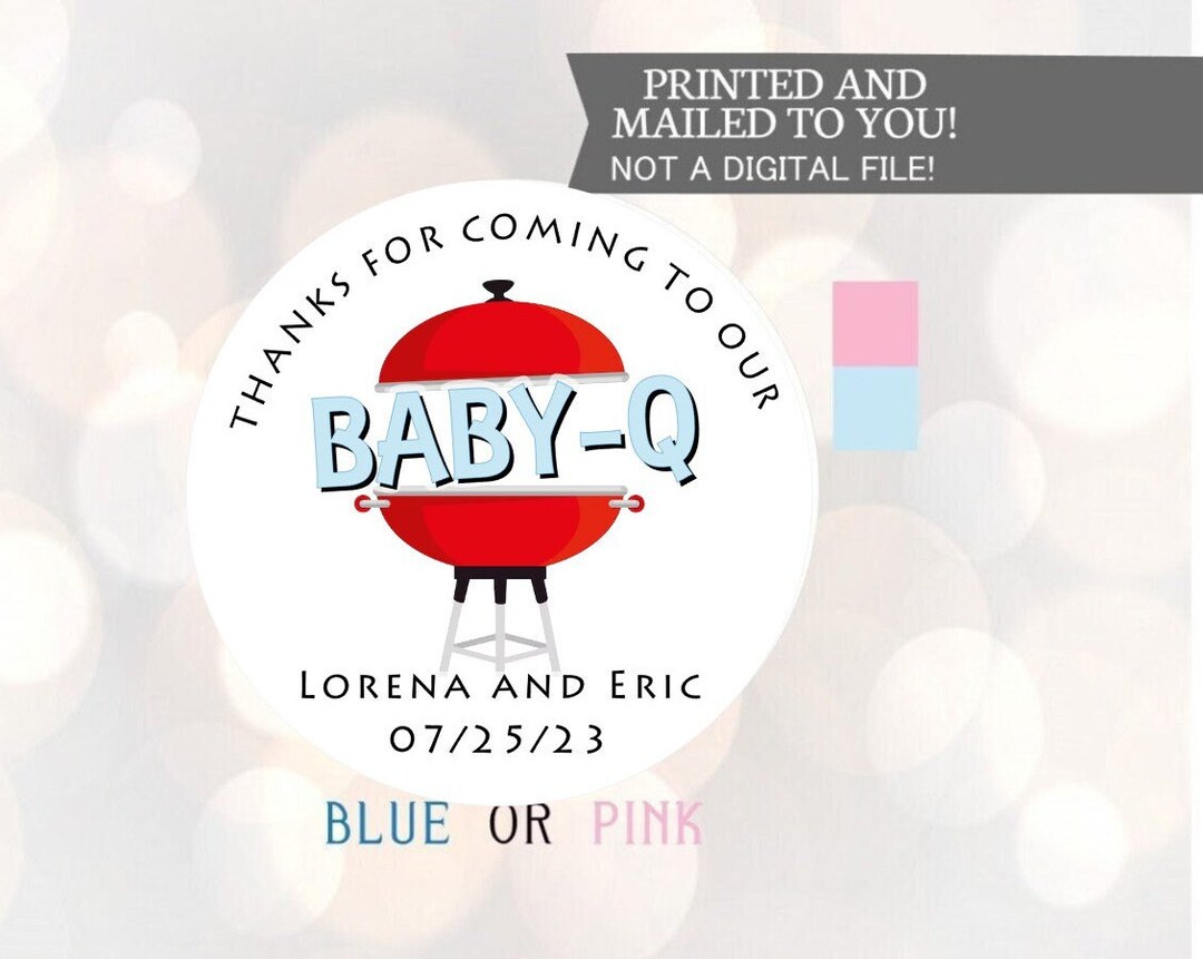 BABY-Q, Baby Q Sticker Labels Personalized, Baby Shower Summer Baby-q ...