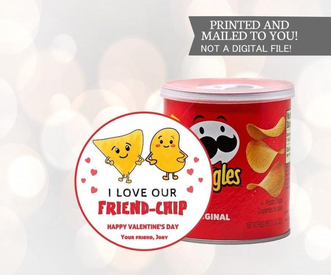 Chip Valentine Stickers, Personalized Class Valentines, Preschool ...