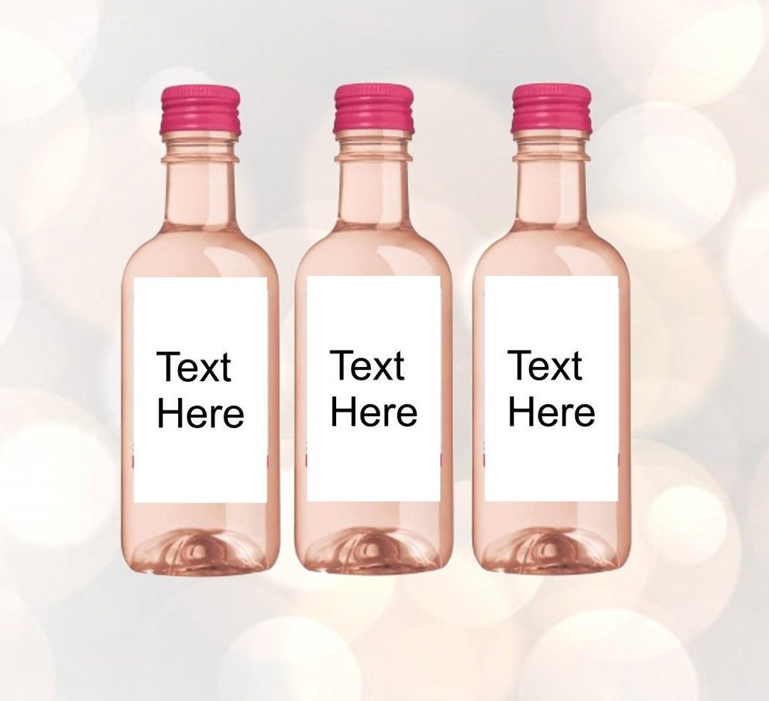 10 Personalized Mini Wine Bottle Labels, Rose Gold Stickers, Vintage ...