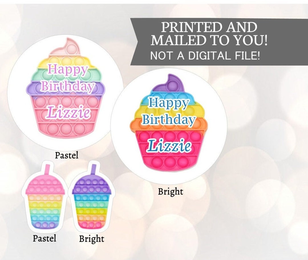 Pop It Stickers, Birthday Party Pop It Party, Fidget Toy , Pop It ...
