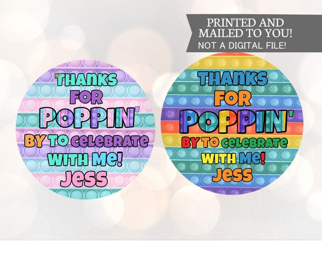 Pop It Stickers, Birthday Party Pop It Party, Fidget Toy , Pop It ...