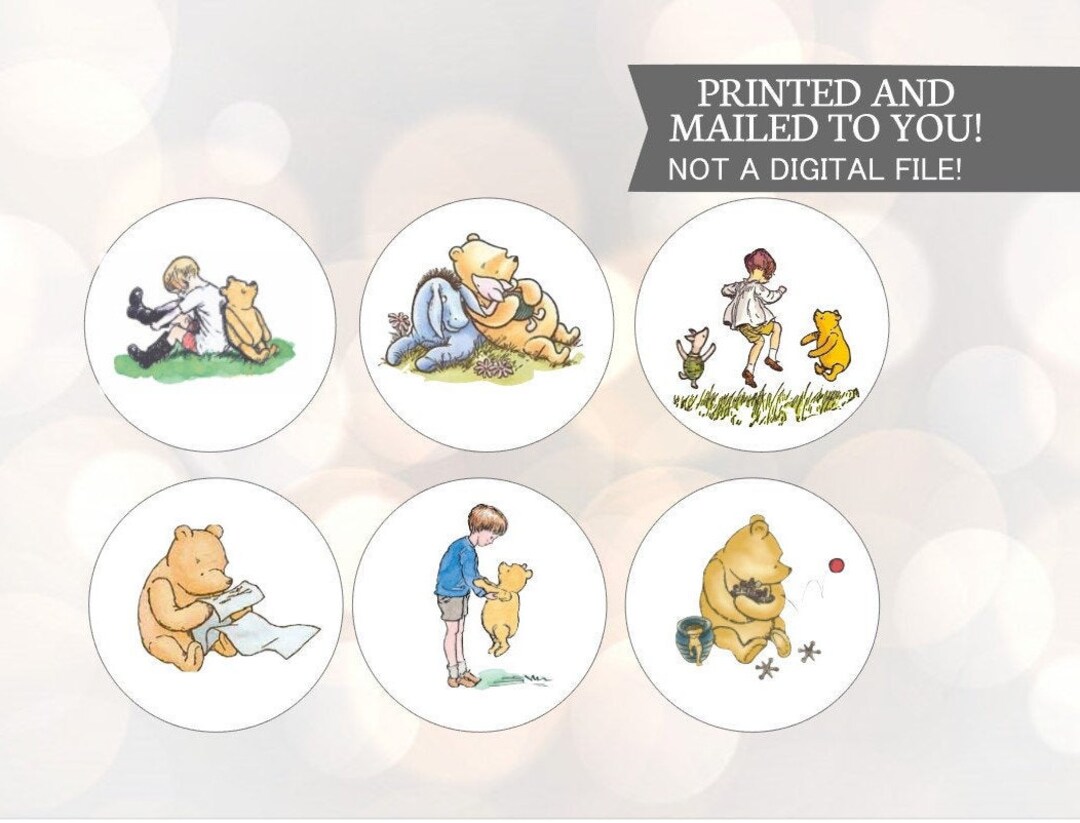 Winnie the Pooh and Friends, Stickers, Baby Shower, Birthday Party ...