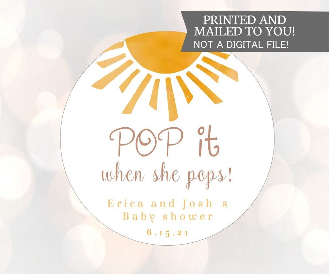 Sunshine Baby Shower, a Little Ray, Champagne Baby Shower Favor ...