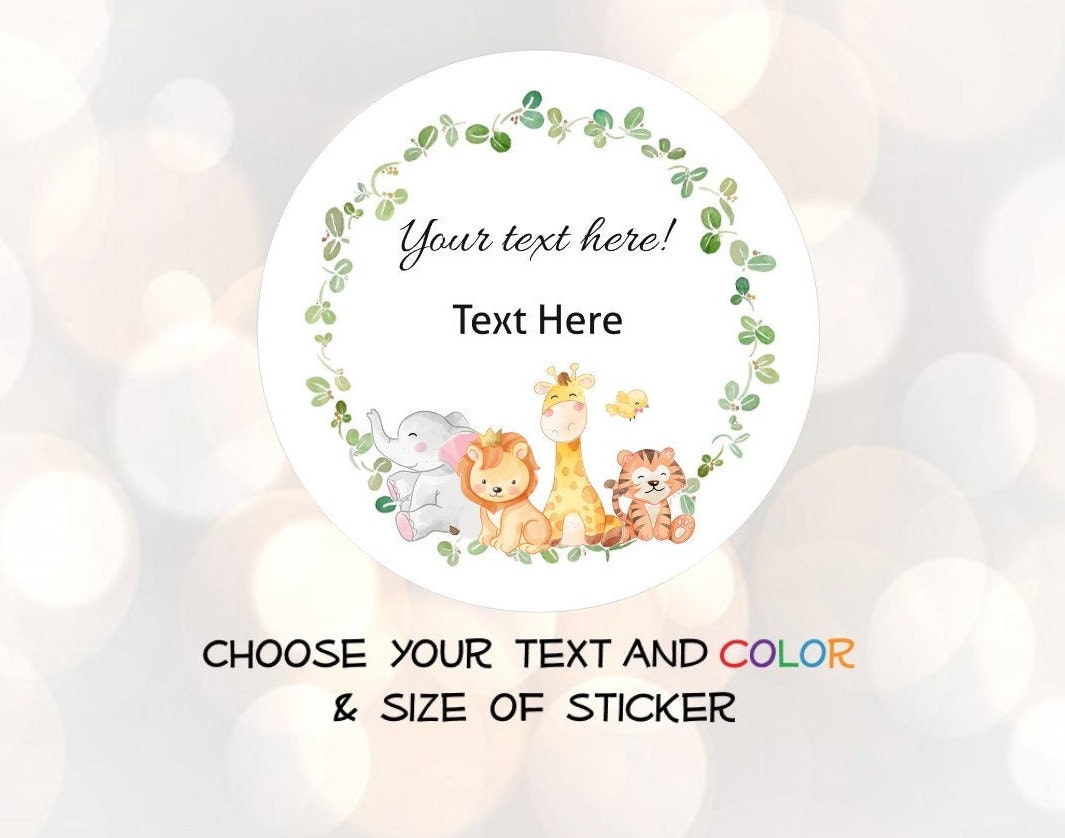 Personalized Round Favor Stickers Jungle Safari Baby Shower - Etsy