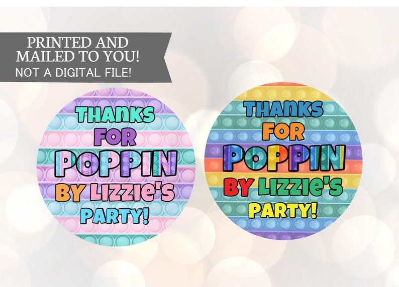 Pop It Stickers Birthday Party Pop It Party Fidget Toy Pop - Etsy