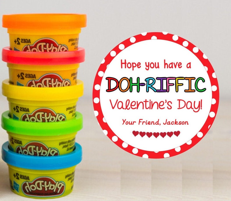 Valentine's Day Stickers, Playdough, Doh-riffic , Personalized Custom ...