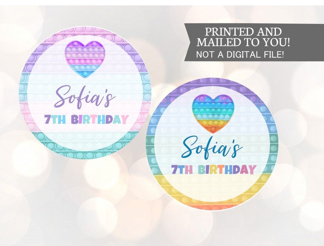 Pop It Stickers, Birthday Party Pop It Party, Fidget Toy , Pop It ...