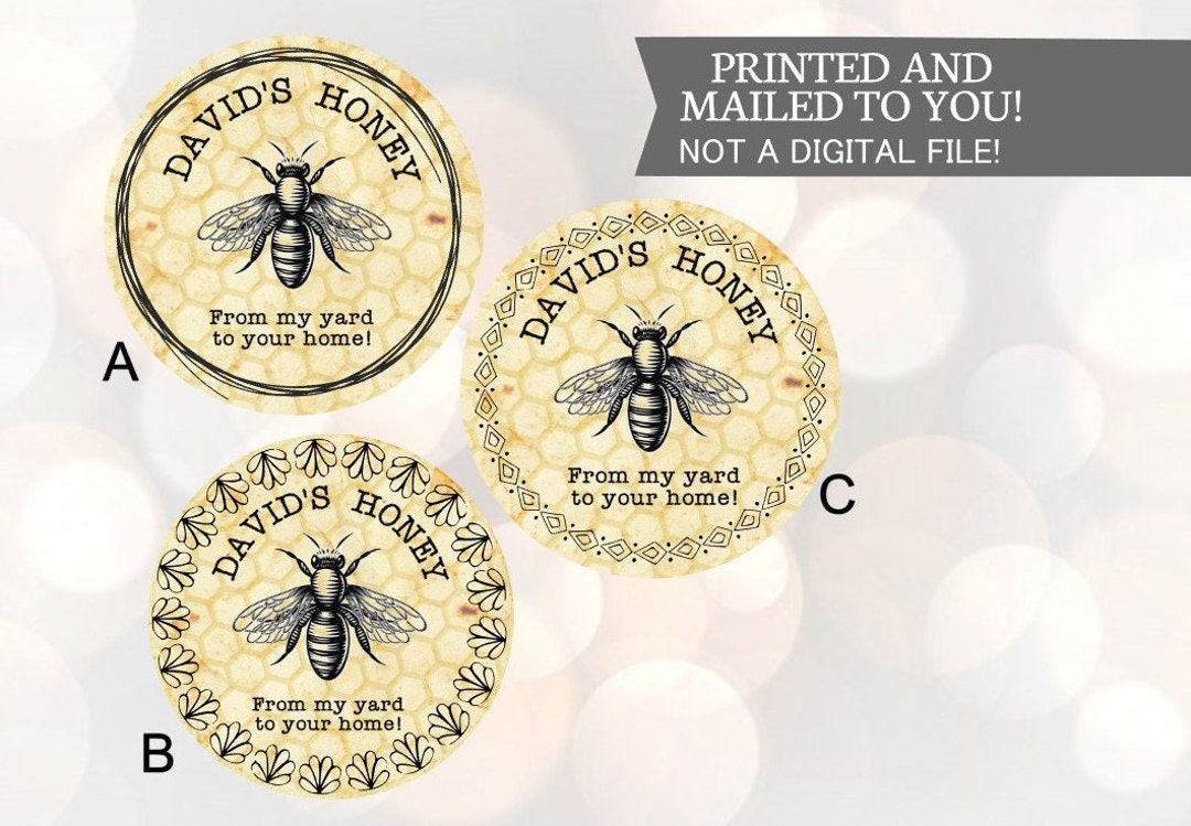 Honey Jar Labels, Honey Sticker, Bee Favor Labels, Canning Jar, Honey ...