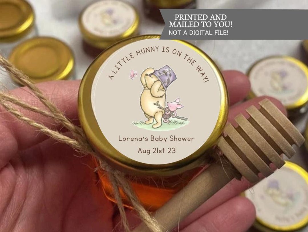 Winnie the Pooh, A Little HUNNY is on the Way , Stickers, Baby Shower ...