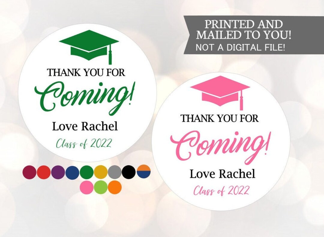 2023 Graduation Thank You Stickers, Graduation Favor Stickers, Class of ...