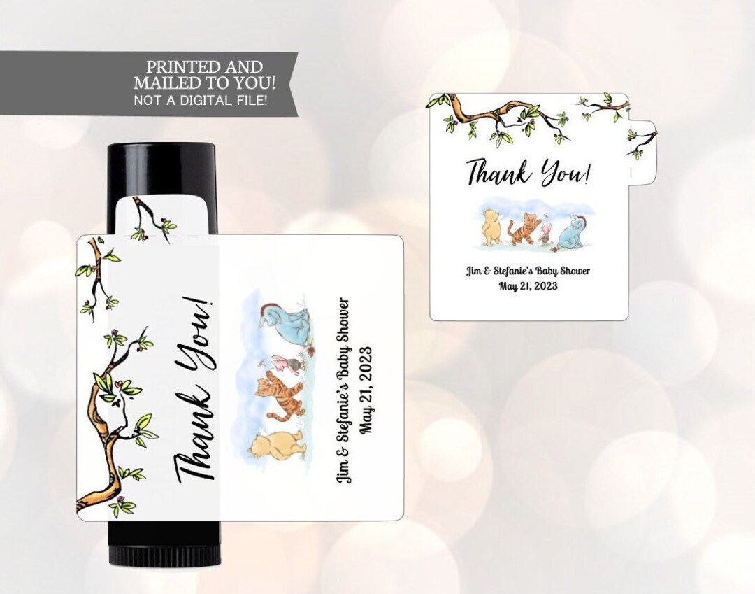 12 Lip Balm Labels , Winnie the Pooh, Thank You for Coming , Stickers ...