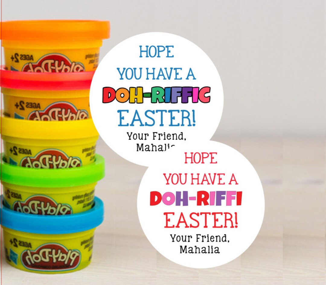 Playdough Easter Stickers, Doh-riffic , Personalized Custom Stickers ...