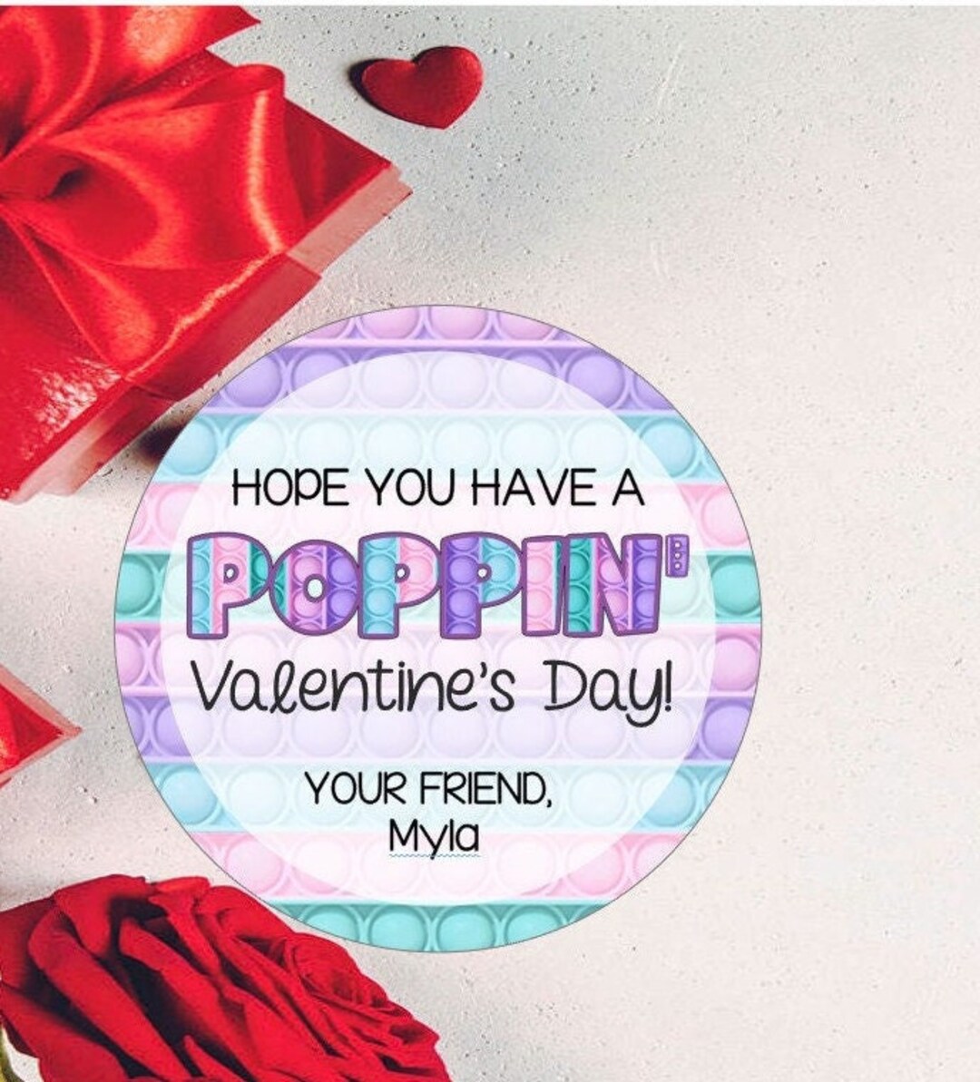 Pop It Stickers, Valentines Labels Stickers Student, Classroom Favors ...