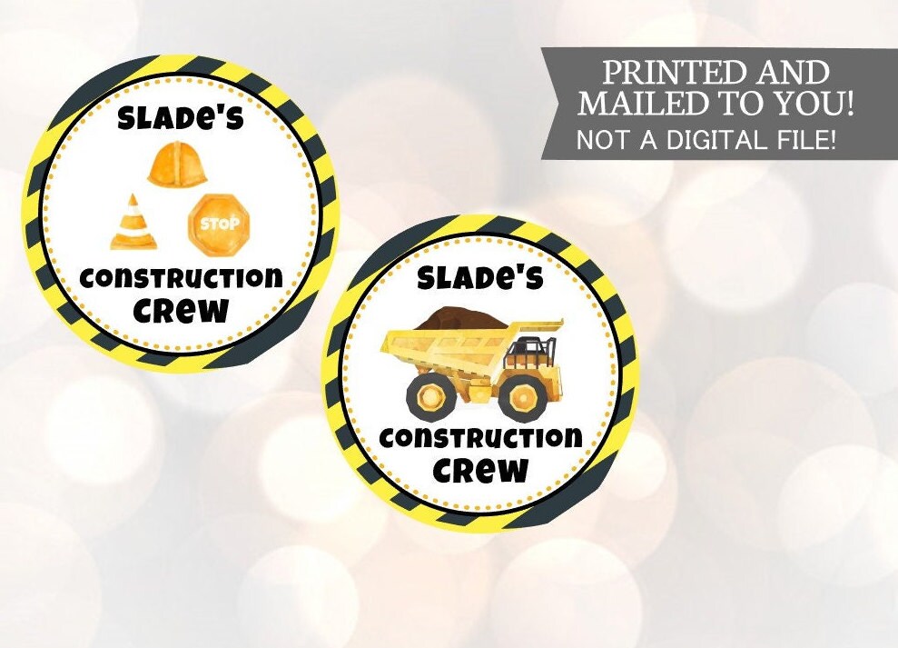 Construction Birthday Stickers Loads of Fun Stickers - Etsy
