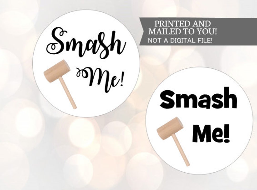 Smash Me Stickers Labels Breakable Heart Stickers - Etsy