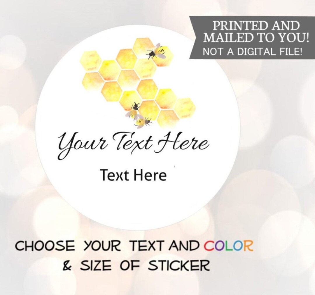 Honey Jar Labels, Honey Sticker, Bee Favor Labels, Canning Jar, Honey ...