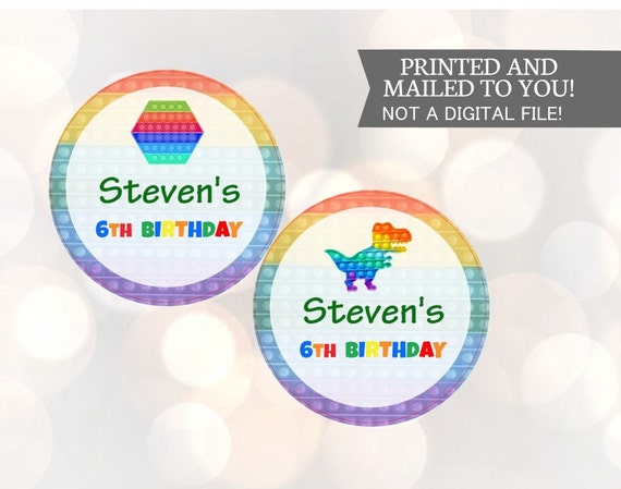 Pop It Stickers Birthday Party Pop It Party Fidget Toy Pop | Etsy