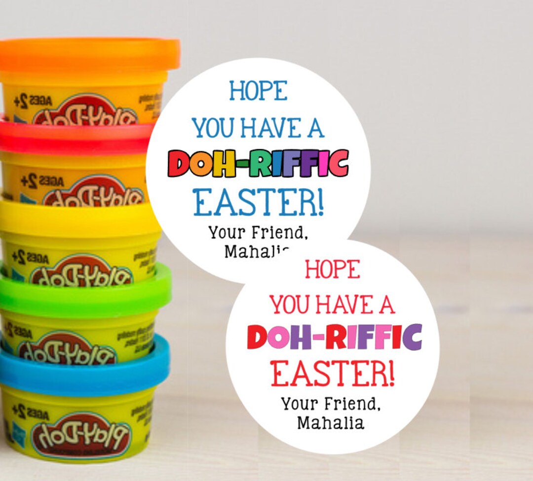 Playdough Easter Stickers, Doh-riffic , Personalized Custom Stickers ...