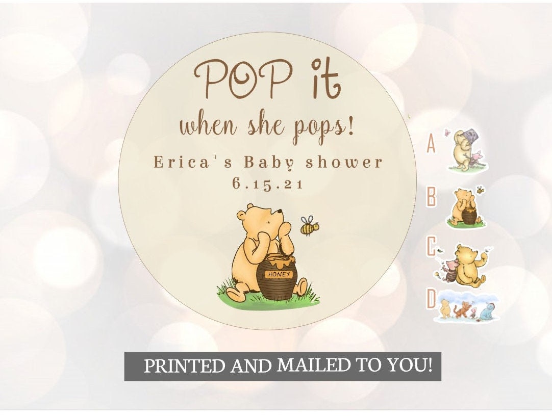 Winnie the Pooh Champagne Baby Shower Favor, Sunshine Baby Shower Wine ...