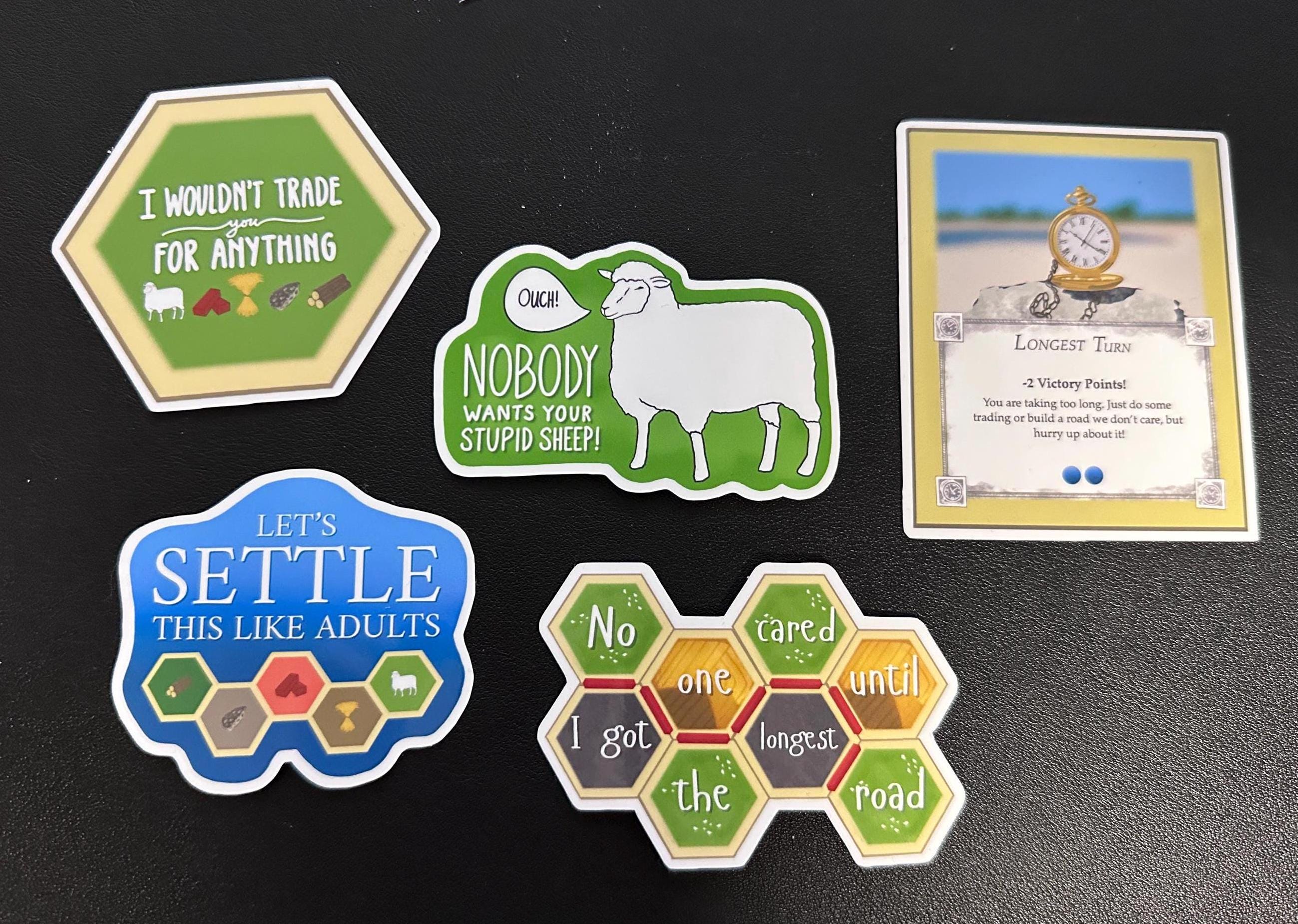 Catan Stickers Bundle 5 Stickers Funny Catan Board Game Sticker Durable ...