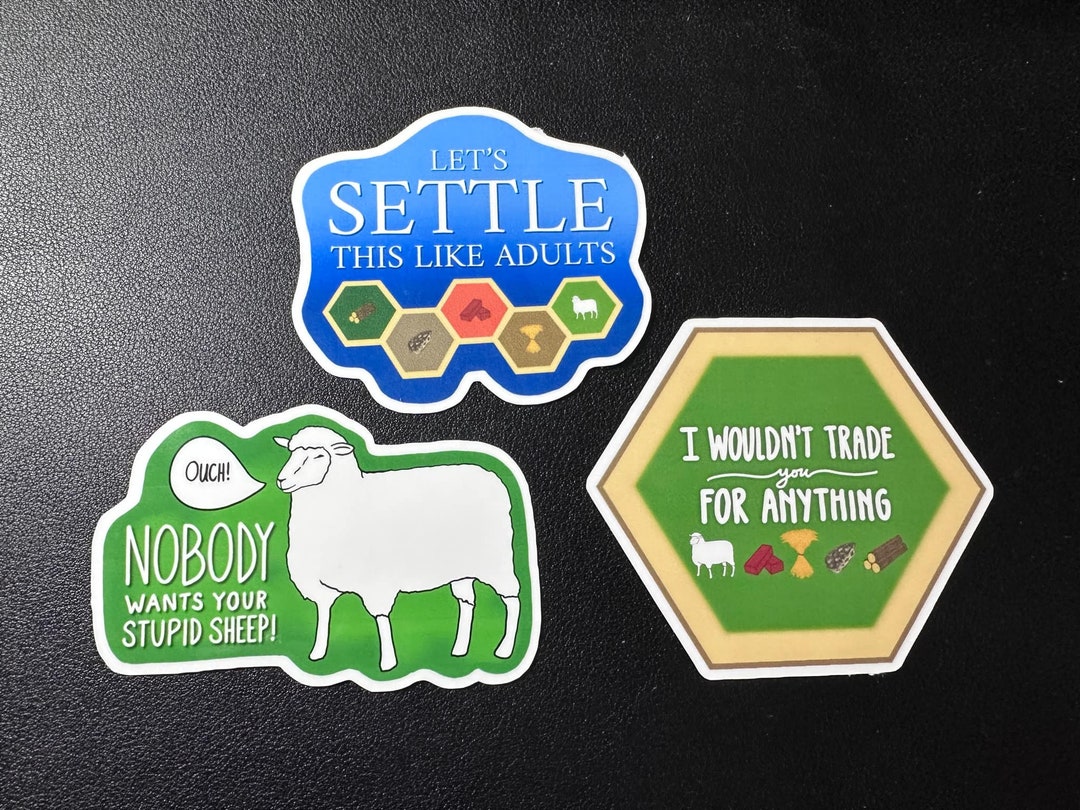 Catan Stickers Bundle | 3 Stickers | Funny Catan Board Game Sticker ...