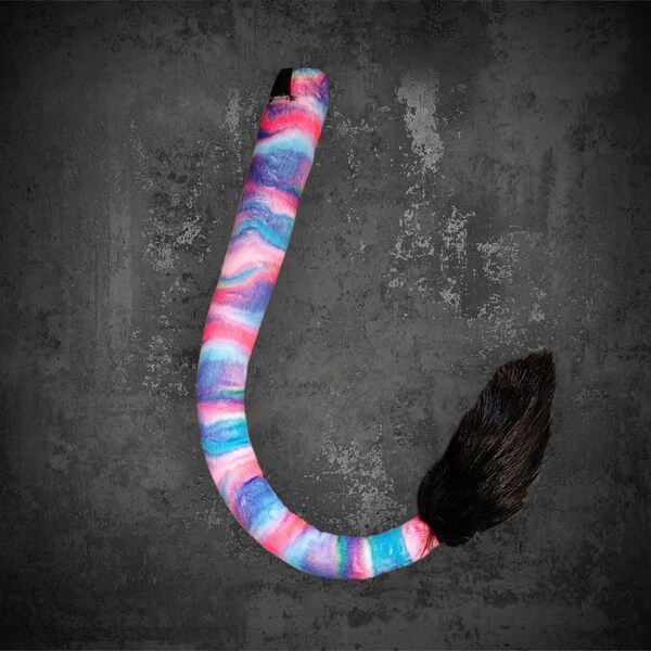 Rainbow Furry Tail Clip On - Etsy