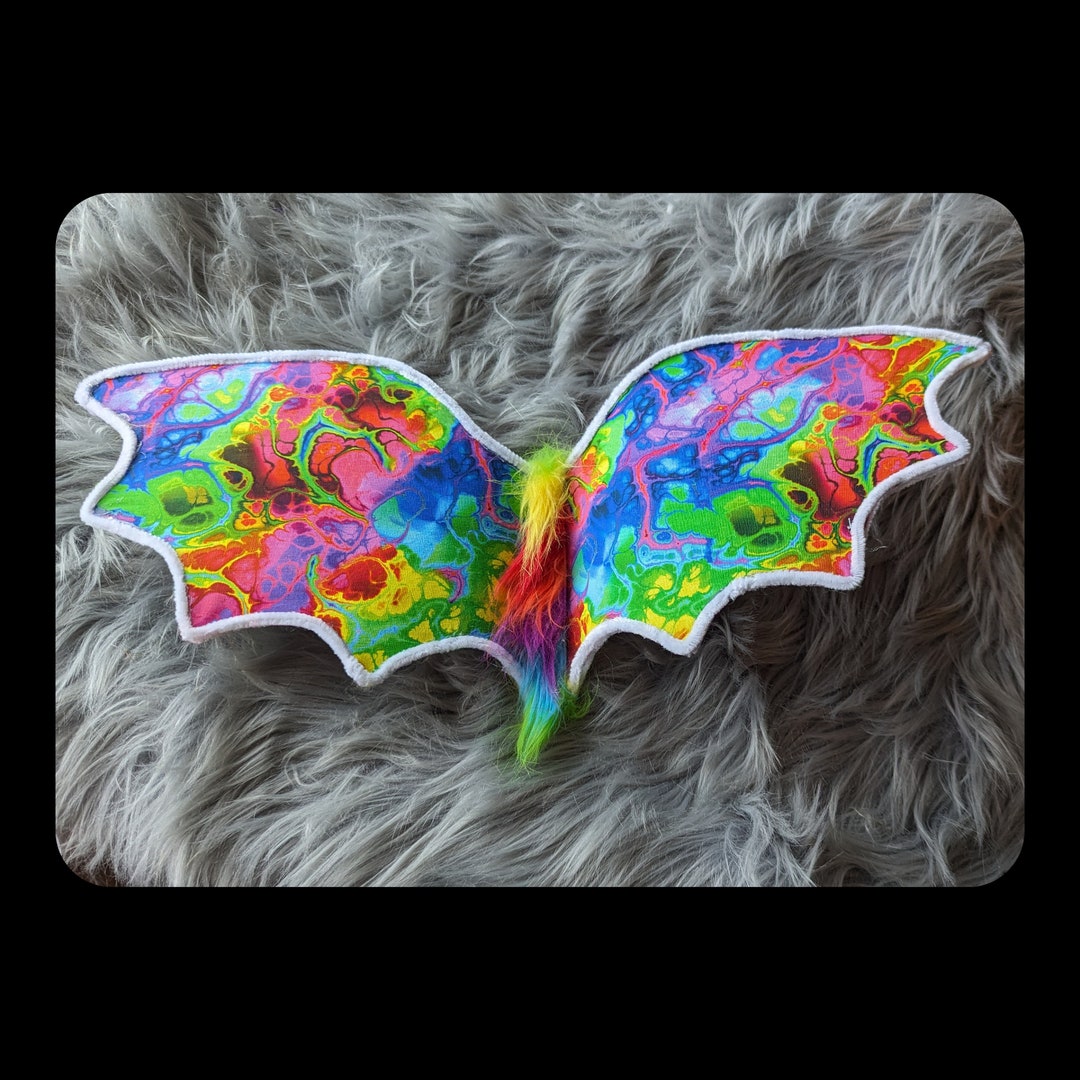 Trippy Rnbw Wings With Adjustable Shoulder/chest Straps Webbed Bat ...