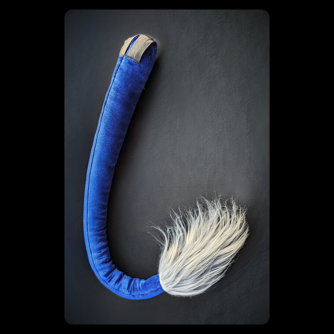 MTO Slender Flow Tail W Blue Velour & Super Soft Grey Tuft-belt Loops ...