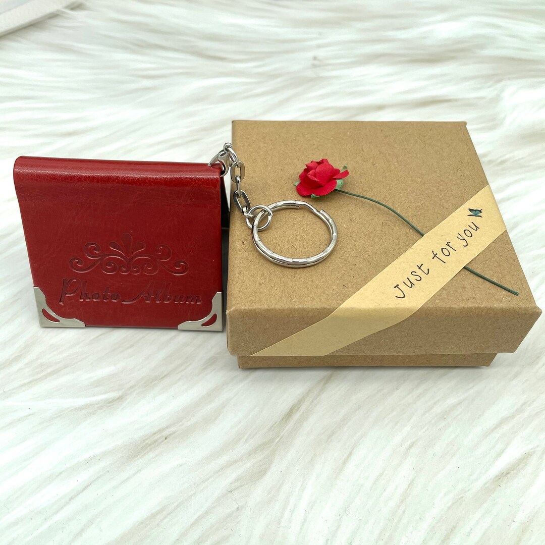 Personalized Mini Photo Album Keychain,leather Photo Keychain,couples ...