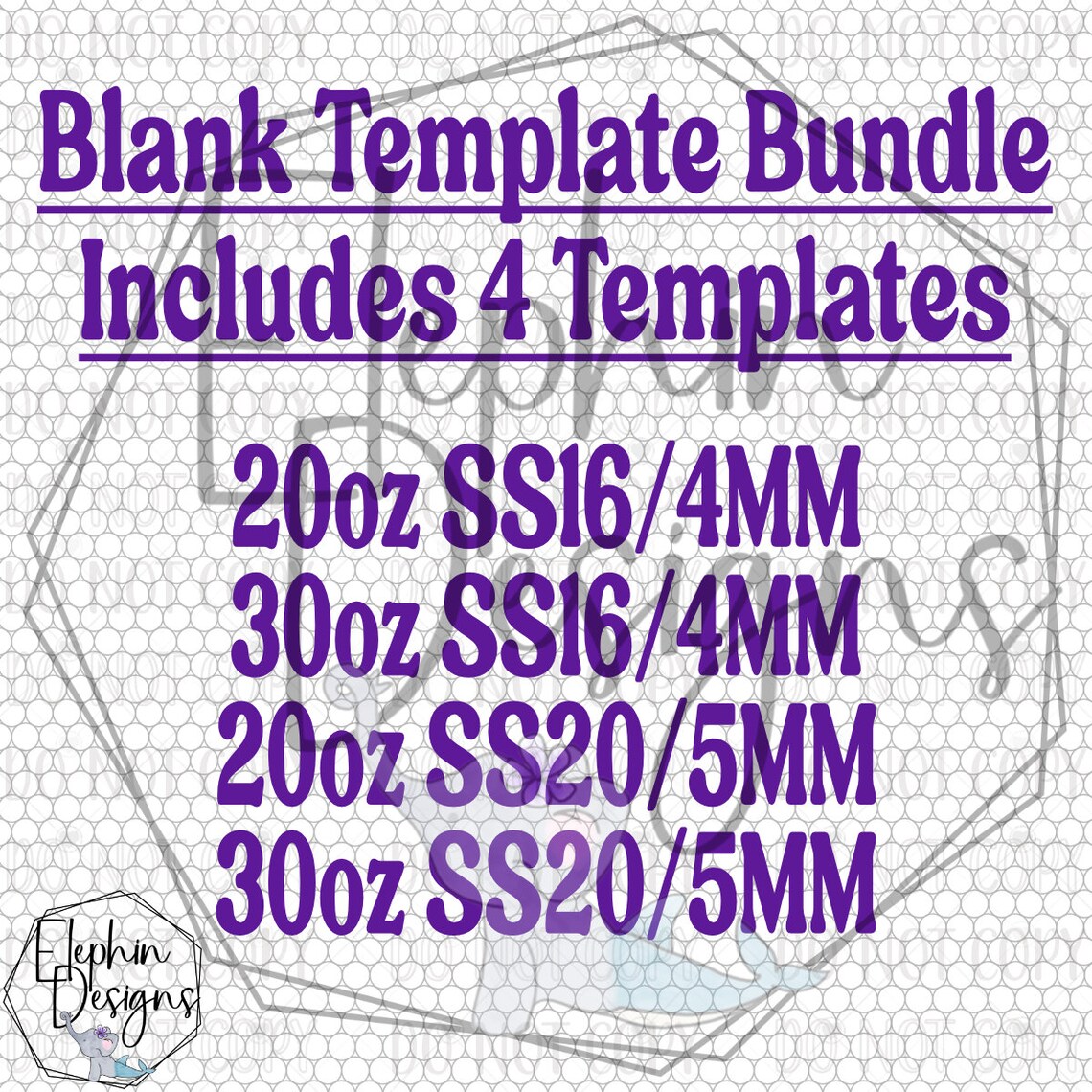 Blank Rhinestone Tumbler Template Bundle for Procreate ***DIGITAL ...