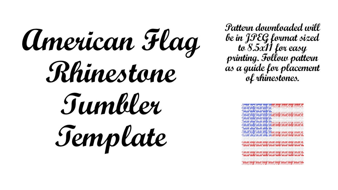 Rhinestone Tumbler American Flag Pattern TEMPLATE - Etsy