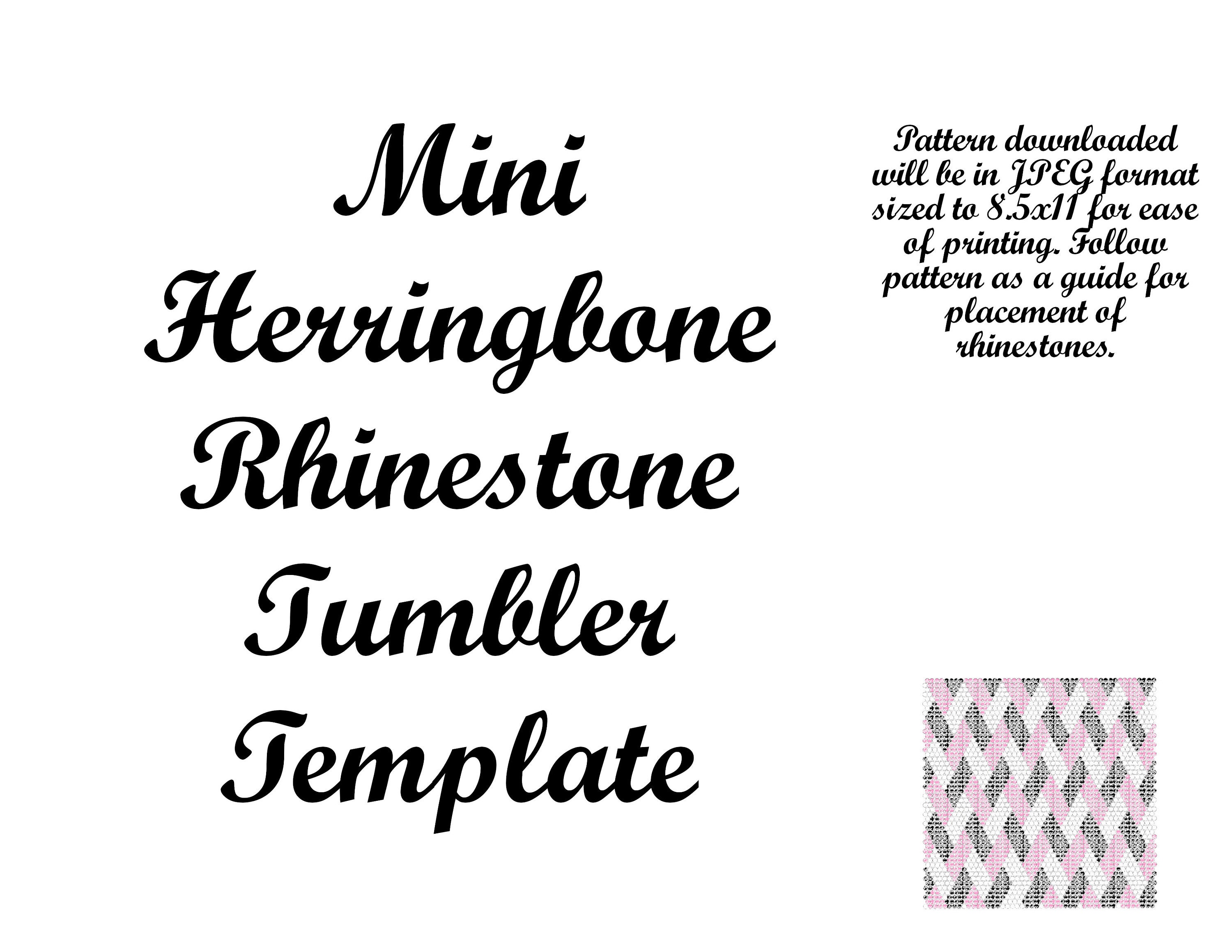 Rhinestone Tumbler Mini Herringbone Pattern TEMPLATE - Etsy
