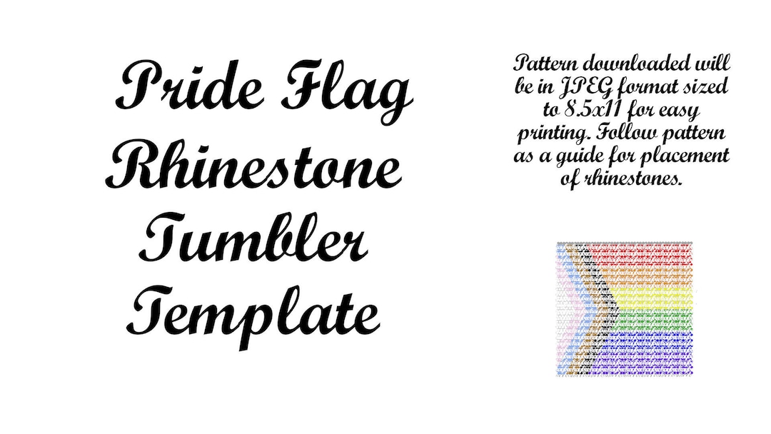Rhinestone Tumbler Modern Pride Flag Pattern TEMPLATE - Etsy