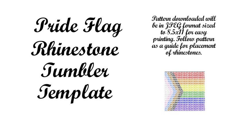 Rhinestone Tumbler Modern Pride Flag Pattern TEMPLATE - Etsy