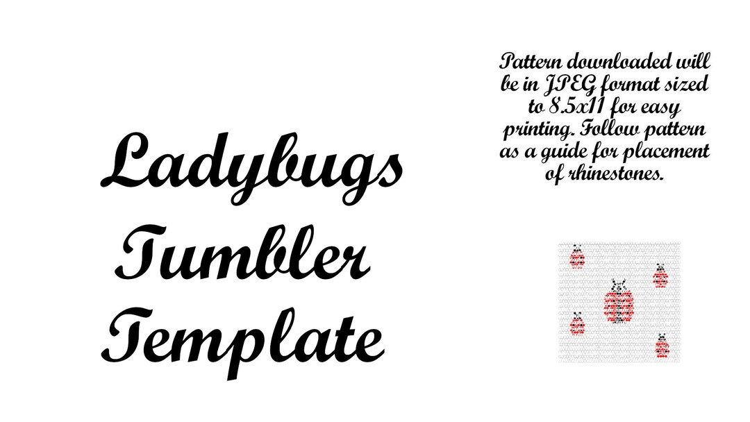 Rhinestone Tumbler Ladybug Pattern TEMPLATE - Etsy