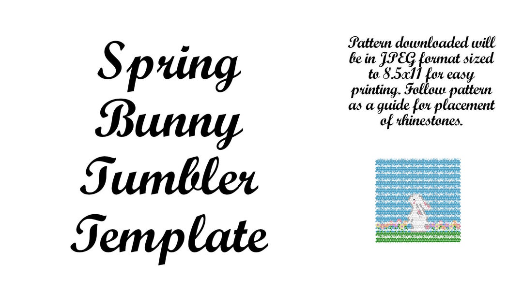 Rhinestone Tumbler Spring Bunny Pattern TEMPLATE - Etsy