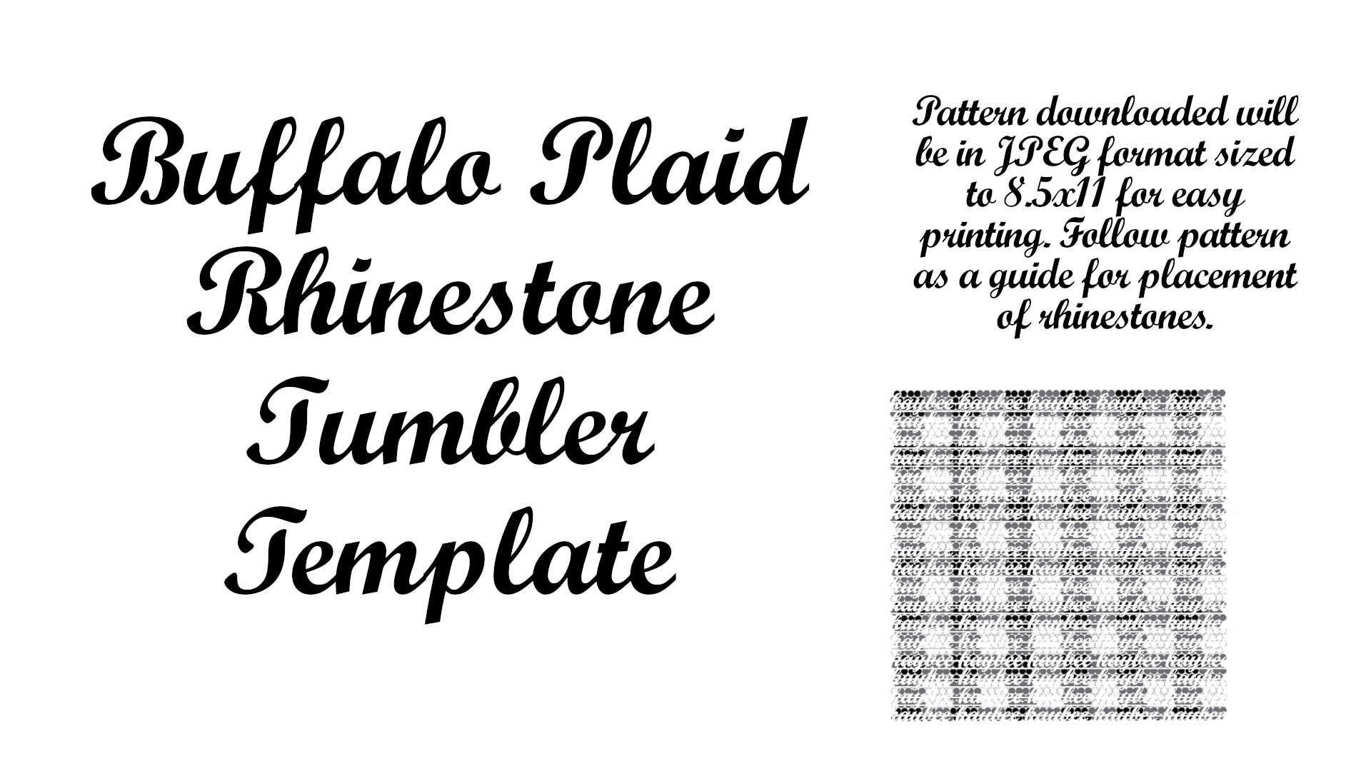 Rhinestone Tumbler Buffalo Plaid Pattern TEMPLATE - Etsy