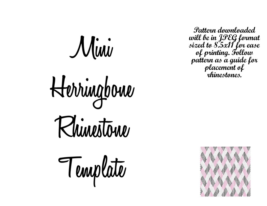 Mini Herringbone Rhinestone Pen TEMPLATE - Etsy