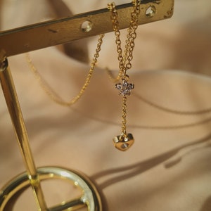 Collier chaîne fine or acier inoxydable pendentif plongeant petite ...