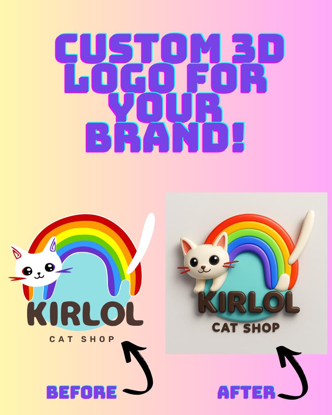 Custom 3D Logo Design | Unique Modern Branding | PNG + SVG Files ...