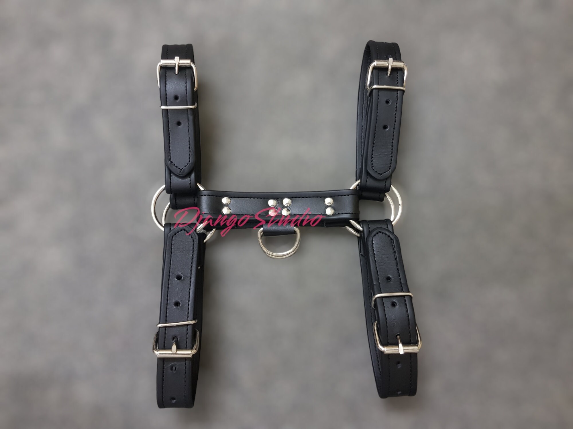 MEN Leather Adjustable Chest Strap Half Harness Club-wear Costume ...