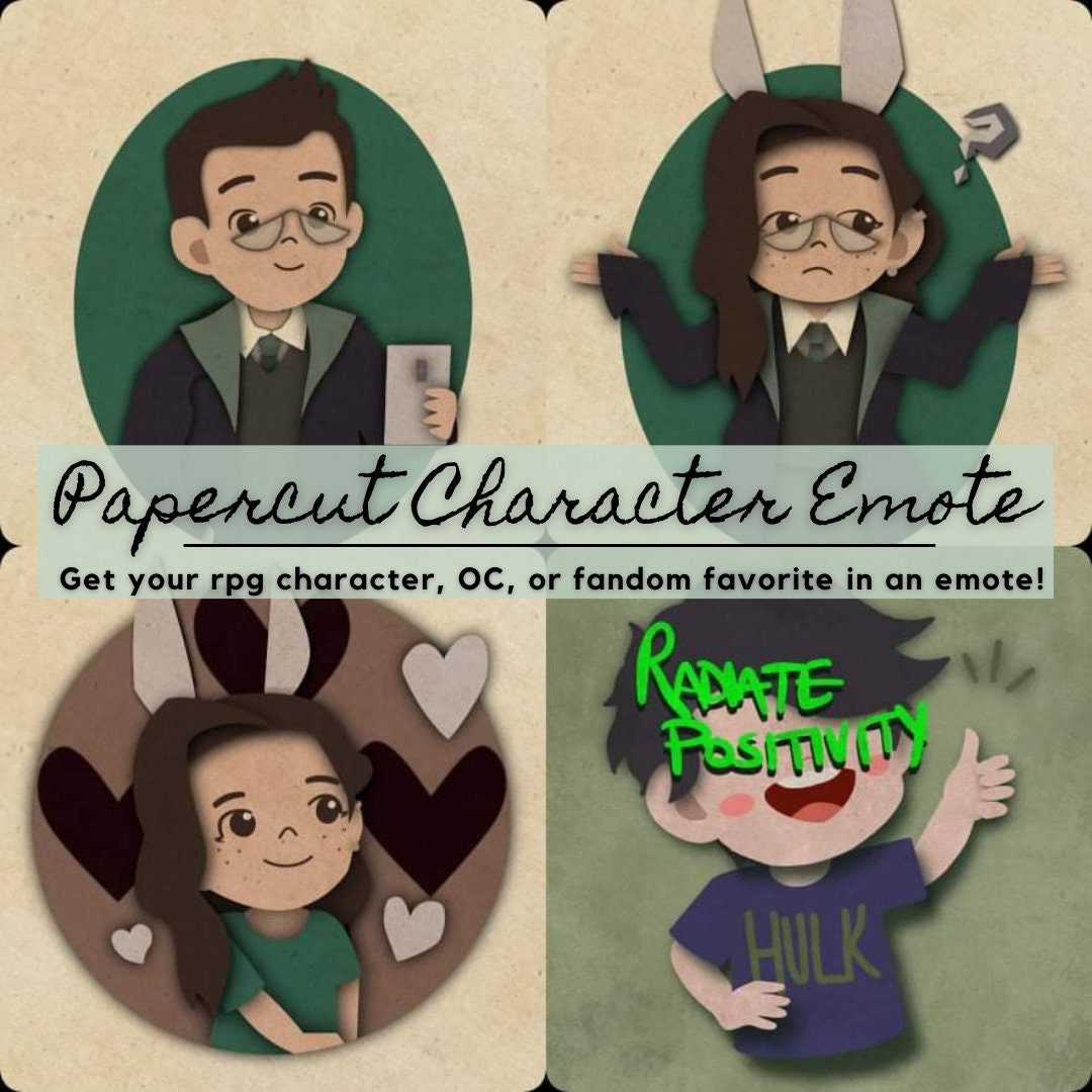 Papercut Character Emote, Custom Character Portrait, RPG Character ...
