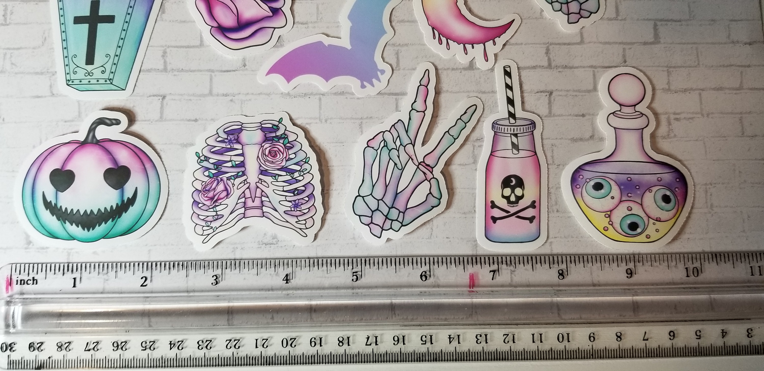 Creepy Cute Pastel Macabre Stickers 13 Pack - Etsy