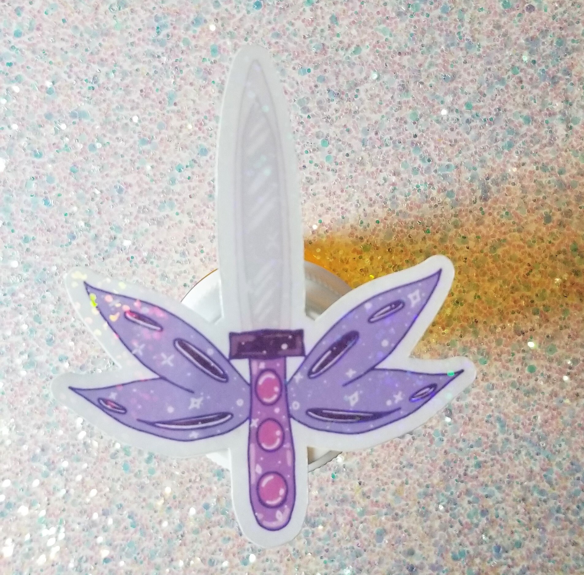 Mythical Kawaii Pink and Purple Fairy Dagger Sticker - Etsy