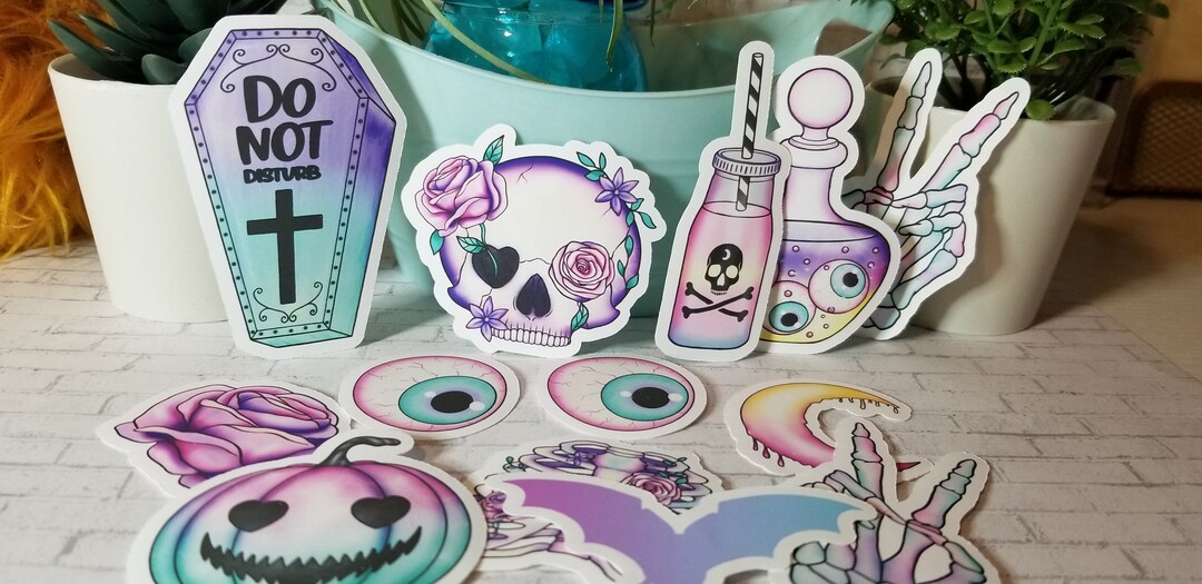 Creepy Cute Pastel Macabre Stickers (13 Pack) - Etsy